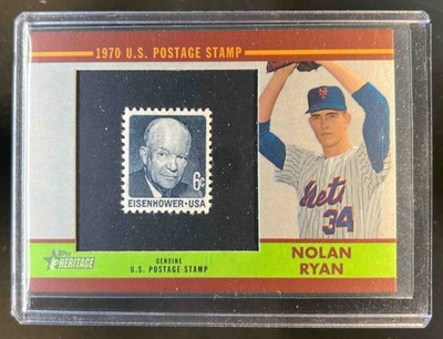 2019 Topps Heritage Nolan Ryan 1970 U.S. Postage Stamp Relics #/50 Mets ...
