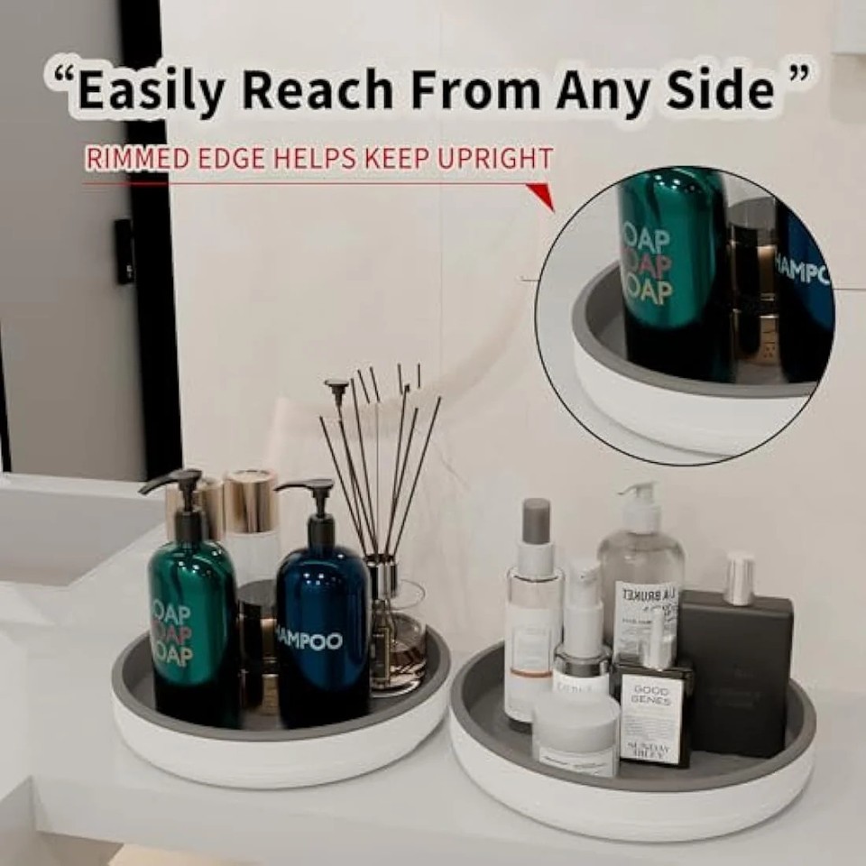 4 Pack 10 Inch Non-Skid Lazy Susan Turntable Organizers - Rotating Tray ...