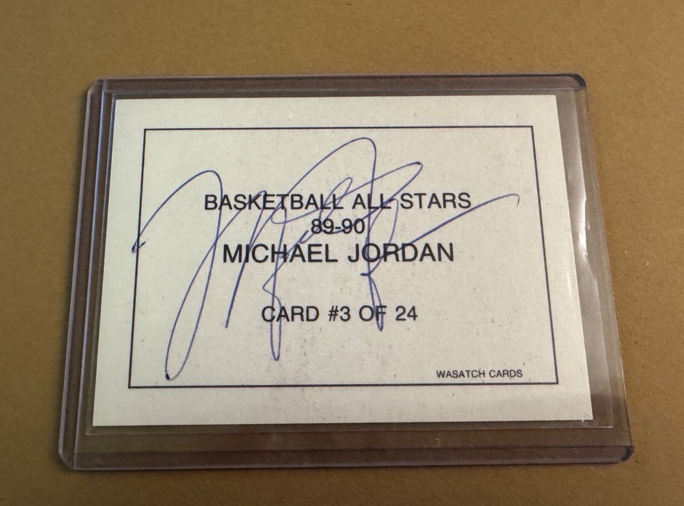 Michael Jordan Hand-Signed 1990 "Wasatch" Trading Card - AUTOGRAPH ...
