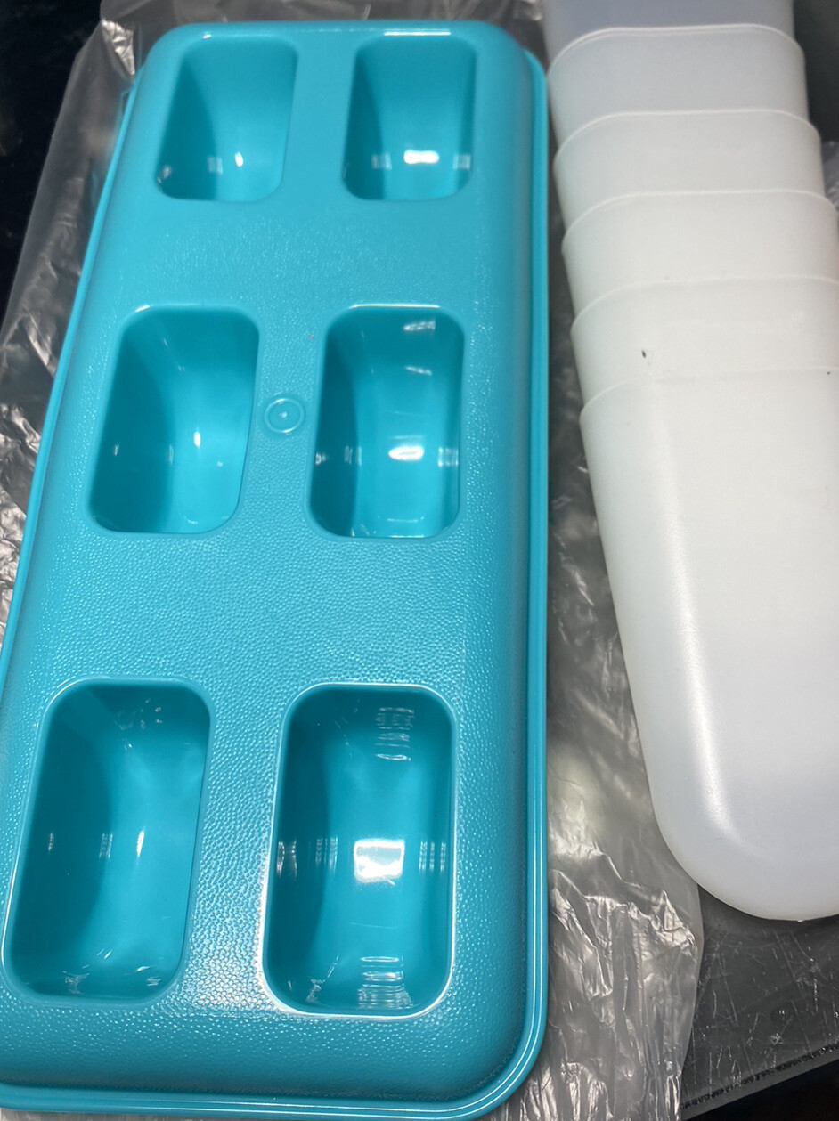 New USA Vintage TUPPERWARE ICE TUPS Complete Set for 6 + 2 Spare Stick ...