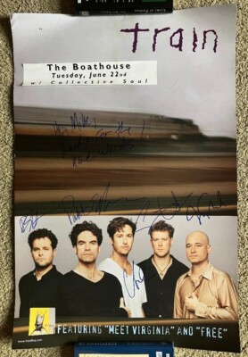 TRAIN Rare Vintage Original Full Band Signed Autographed Tour Poster | eBay