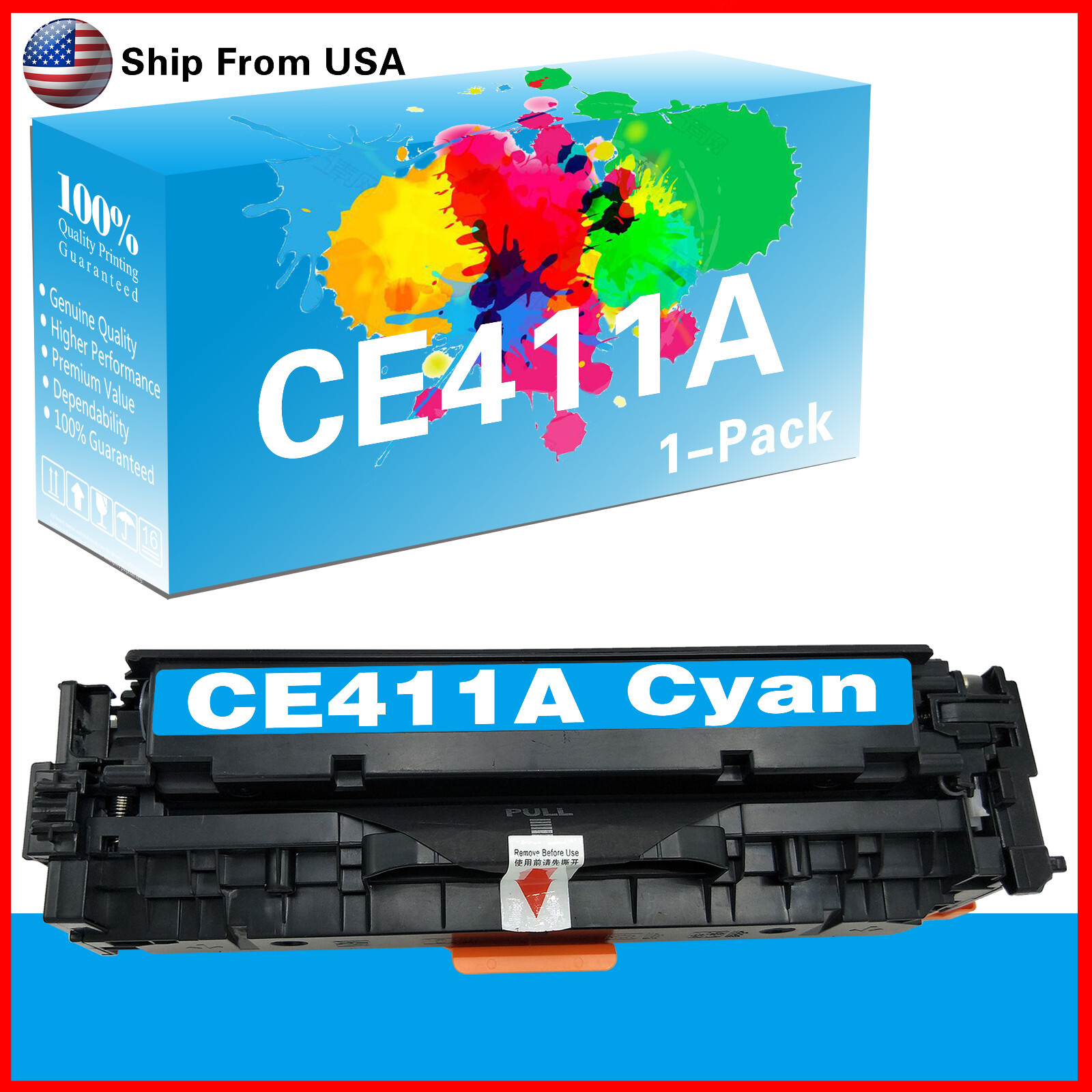 1PK CE411A 305A Cyan Toner Cartridge for M451nw M475dn M351A Printer | eBay