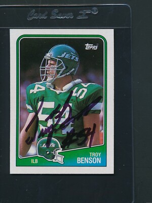 1988 Topps #311 Troy Benson Jets Signed Auto *B6697 | eBay