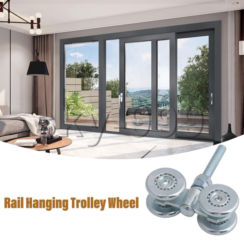 Steel Double Wheel Rail Hanging Trolley Barn Door Track Rollers H3-3 ...