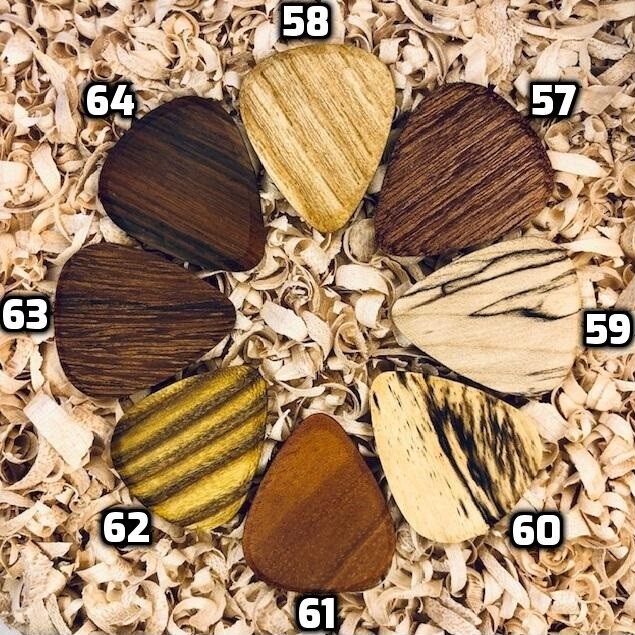 Handmade Wooden Guitar Pick Plectrum: 73 Different Domestic & Exotic ...