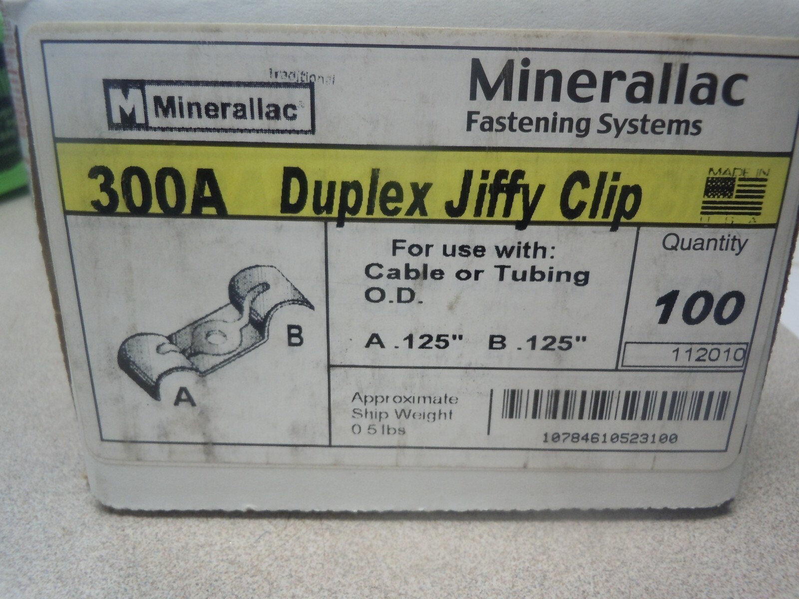 Minerallac 300A Duplex Jiffy Clip for 0.125 O.D. Cable or Tube Box of ...