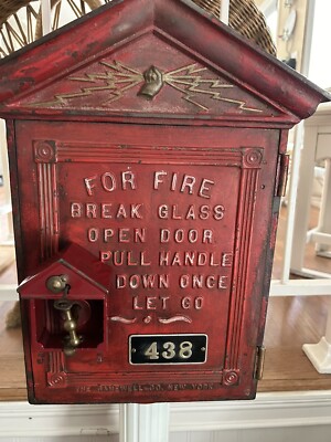 Antique Fire Alarm Box With Pedestal and Cage Light | eBay