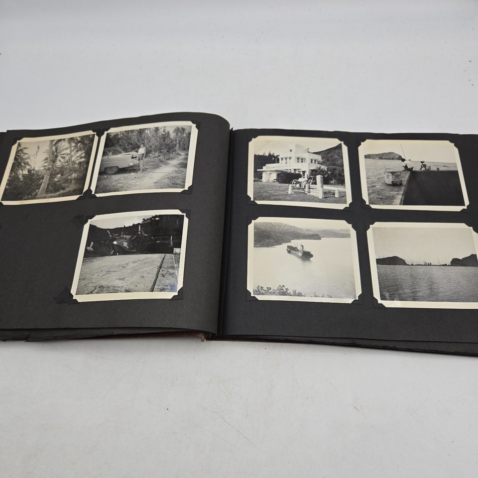Vtg Photograph Album w/ 140+ Photos Beach Iwo Jima Guam Navy Helicopter ...