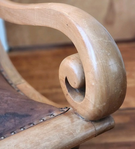 Vintage British Colonial Plantation Authentic Leather Campenchne Chair ...