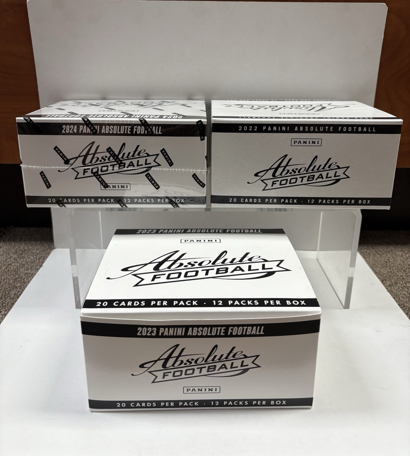 Lot of 3 Panini Absolute Football Factory Sealed Cello 36 Fat Pack ...