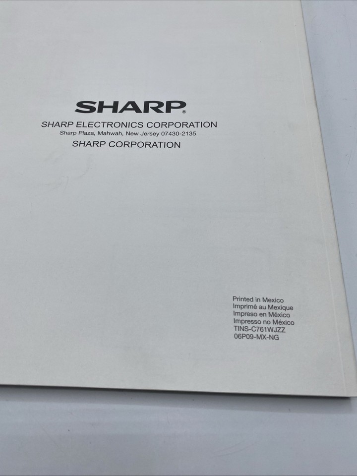 Sharp Aquos LC-46D62U LC-52D62U Liquid Crystal Television Operation ...