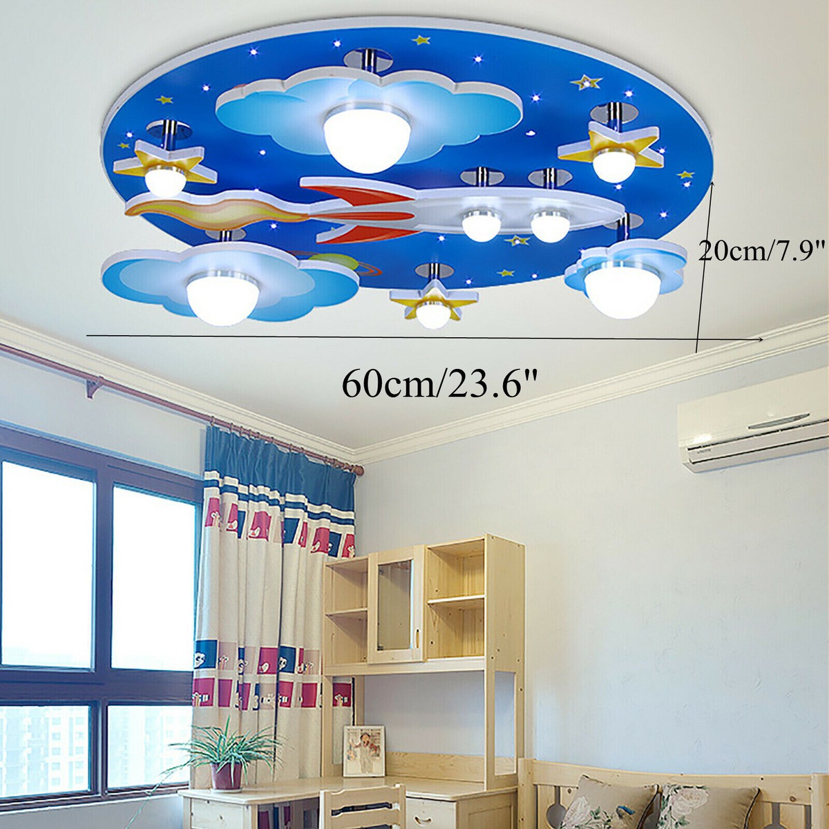 Nursery Star Ceiling Light Cartoon Astronaut Cell Light Kids Room