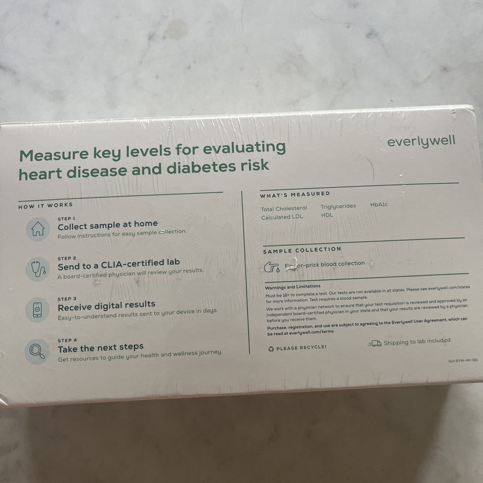 NEW Everlywell Heart Health Test At Home Kit For Heart Disease Diabetes ...