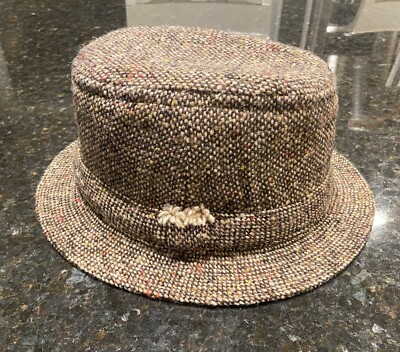 Vintage DAVID HANNA L.L. BEAN Irish Tweed Fedora Hat 7 3/4 Speckled ...
