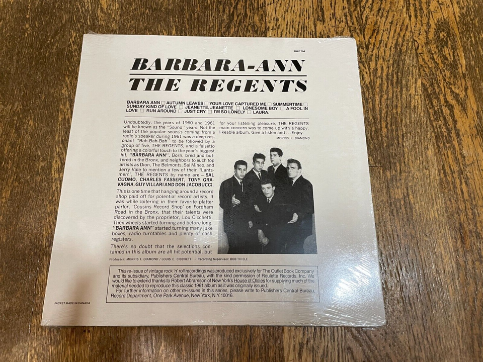 The Regents SEALED LP - Barbara Ann - Gee Records SGLP 706 Reissue | eBay