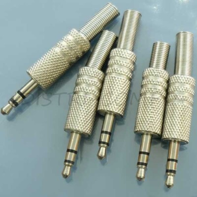 Fiche Jack 3.5mm Stéréo mâle à souder métal 1800 Adafruit (lot de 5) | eBay