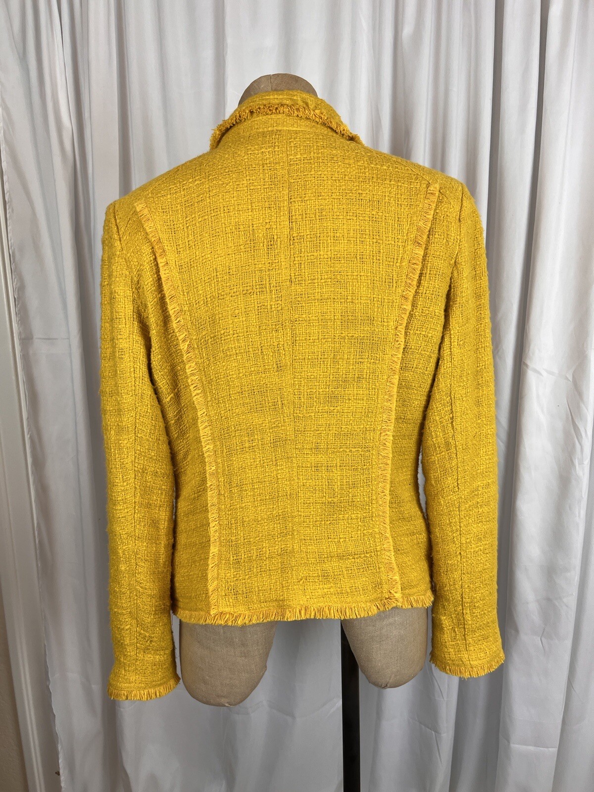 Carolina Belle Montreal Yellow Tweed Jacket Size L - Gem