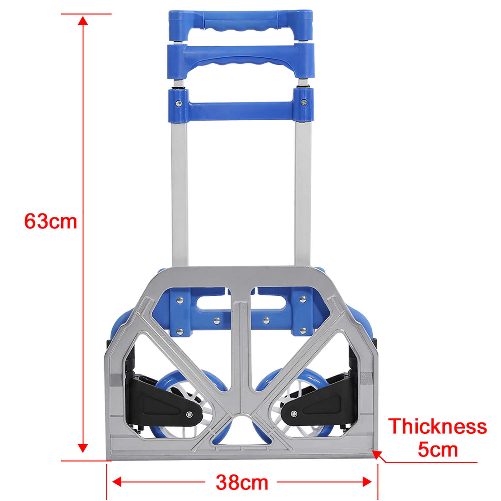 Folding Dolly Hand Push Cart Trolley 2 in 1 Convertible Fold Up Durable ...