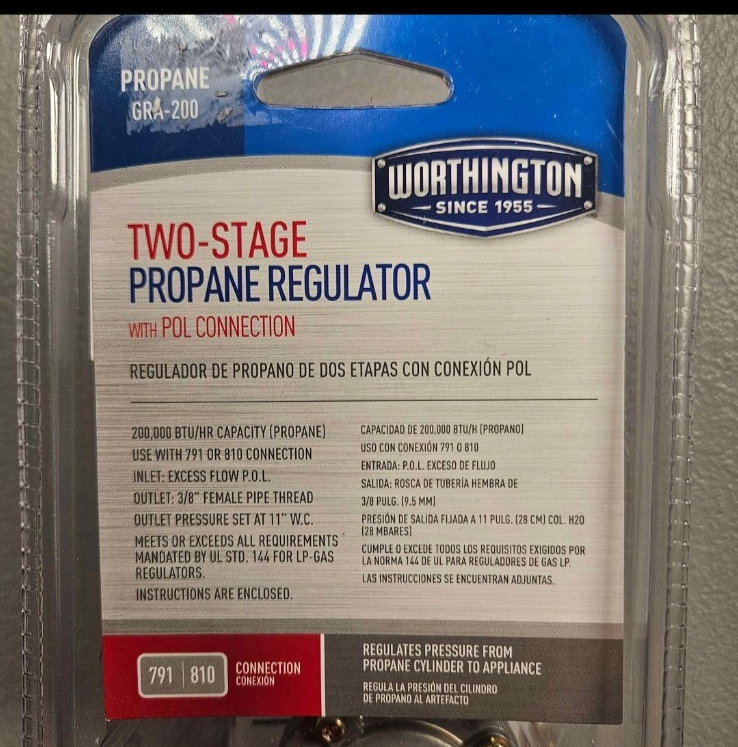 Worthington Two-Stage Propane Regulator With Pol Connection GRA-200 ...