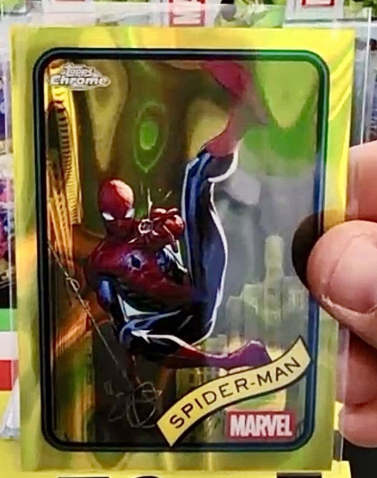 2025 Topps Chrome Marvel Spider-Man Yellow Lava Refractor | eBay