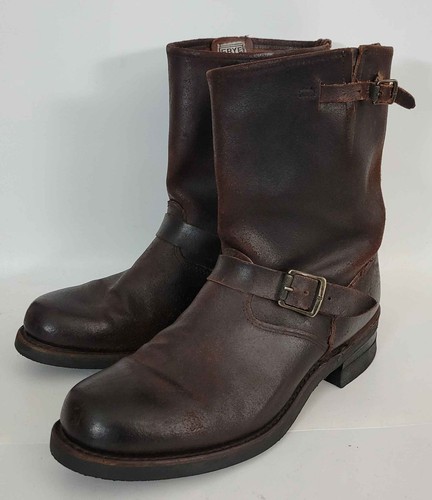 Frye Gaucho Brown Waxed Rough Out Leather Engineer Boots USA Made Men's 11.5 M | eBay