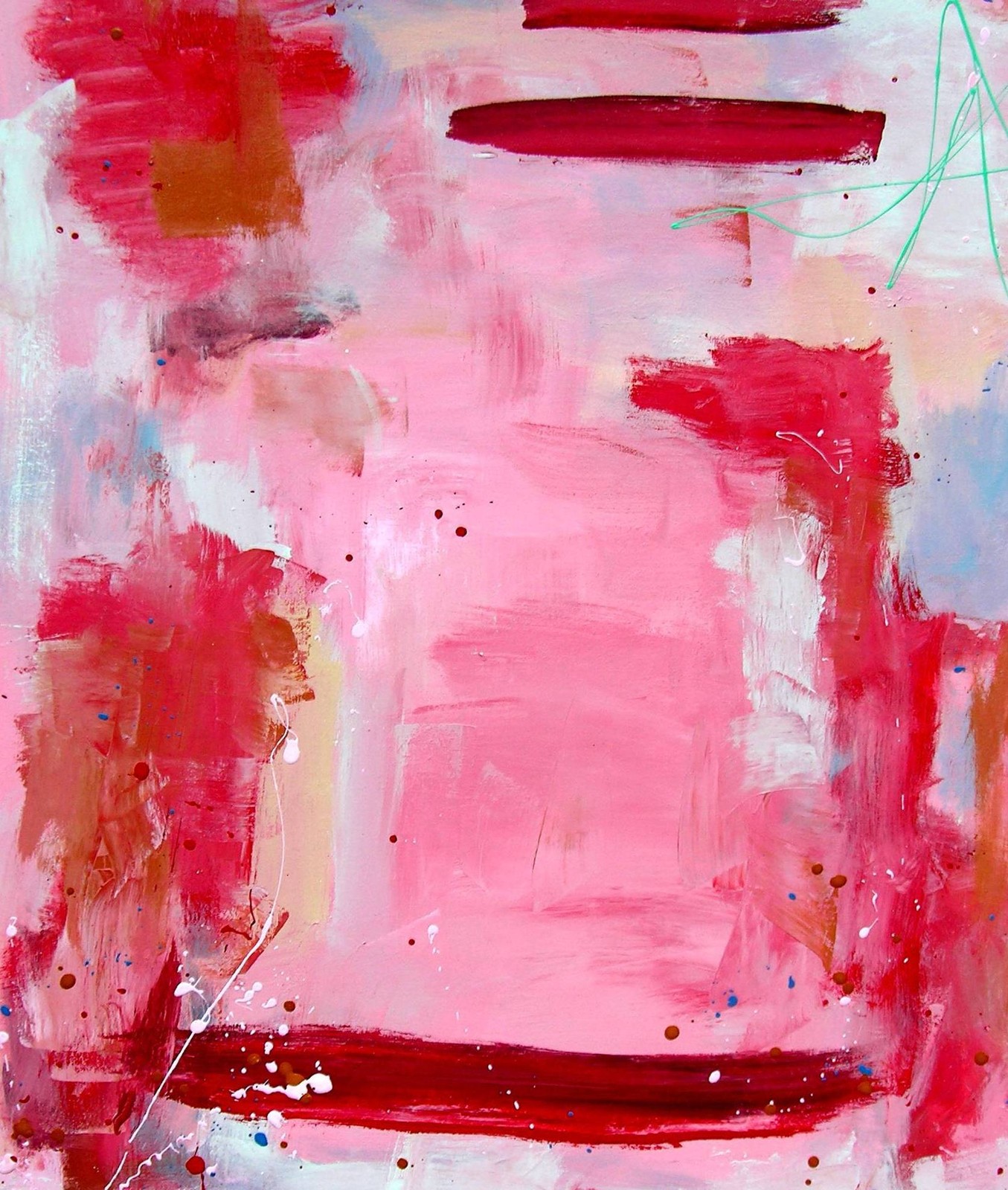 Pink ABSTRACT Original Art PAINTING Artist DAN BYL Acrylic Huge 60 ...