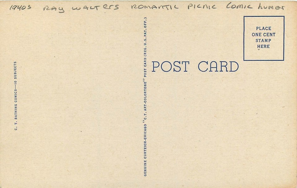 Postcard 1940s Ray Walters Romantic Comic humor Teich linen 23-6410 | eBay