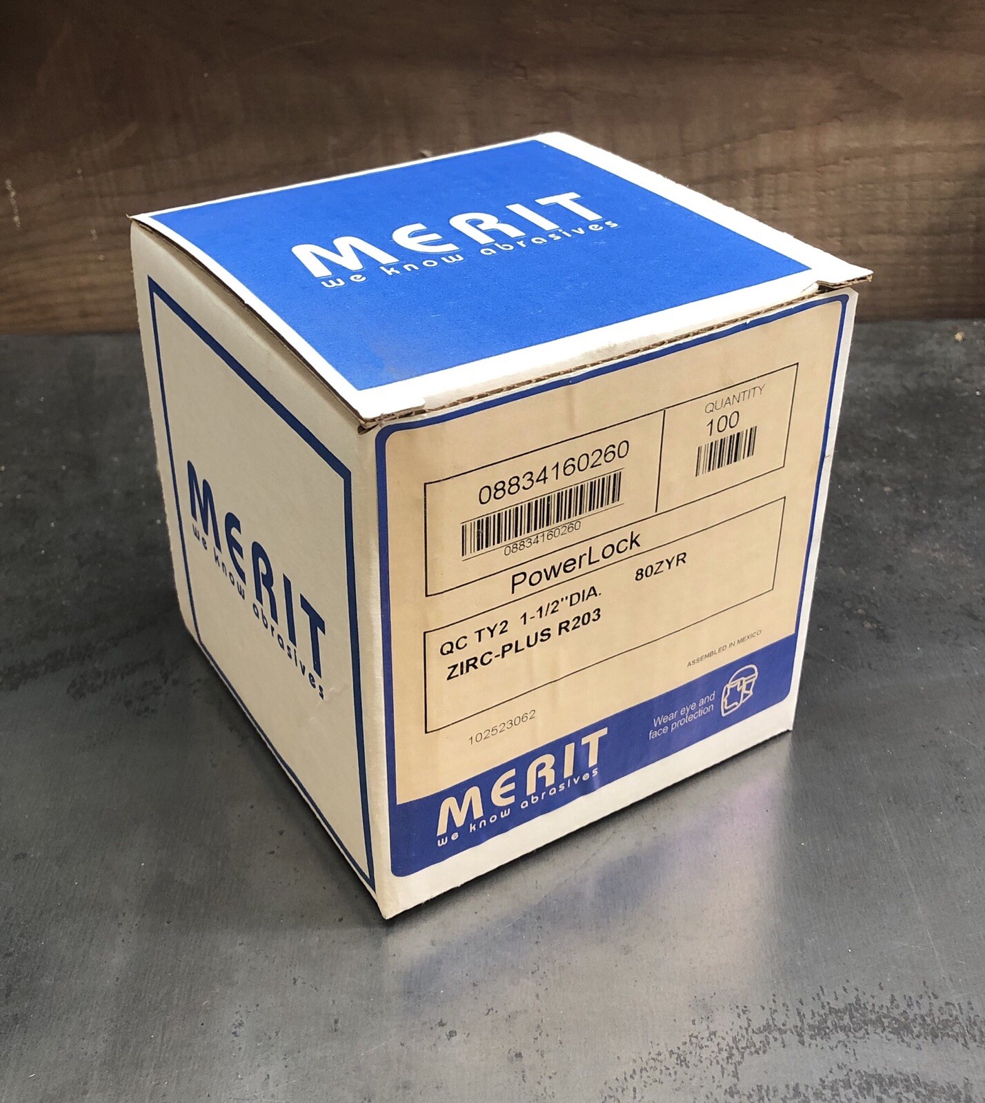 Merit ZIRC Plus R203 PowerLock Cloth Disc, 1-1/2" dia 80 grit ...