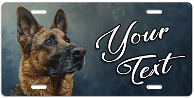 German Shepherd Art License Plate Personalized | Made in USA | Front ...