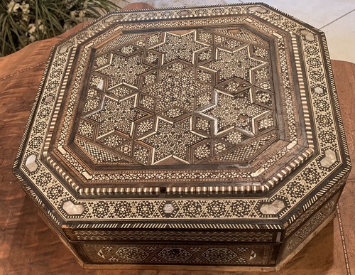 Middle Eastern Syrian Mother Of Pearl Large Inlaid Octogonal Box | eBay