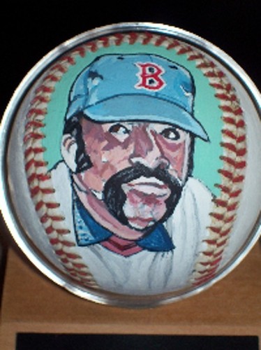 HAND PAINTED LUIS TIANT BASEBALL WITH RED SOX. | eBay