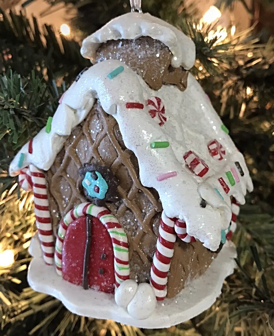 Peppermint Gingerbread House, North Pole Trading Co. Christmas Tree Orn ...