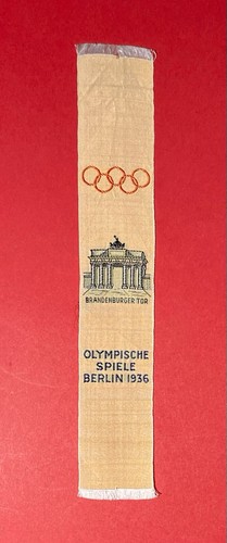 RARE 1936-BERLIN OLYMPIC GAMES-SOUVENIR WOVEN SILK BOOKMARK IN VERY ...