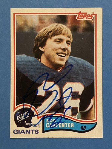 ROB CARPENTER Signed 1982 Topps #417 Oilers Giants Miami Redhawks ...