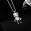 Silver 3D Android Robot Pendant Necklace Creative Jewelry Stainless ...