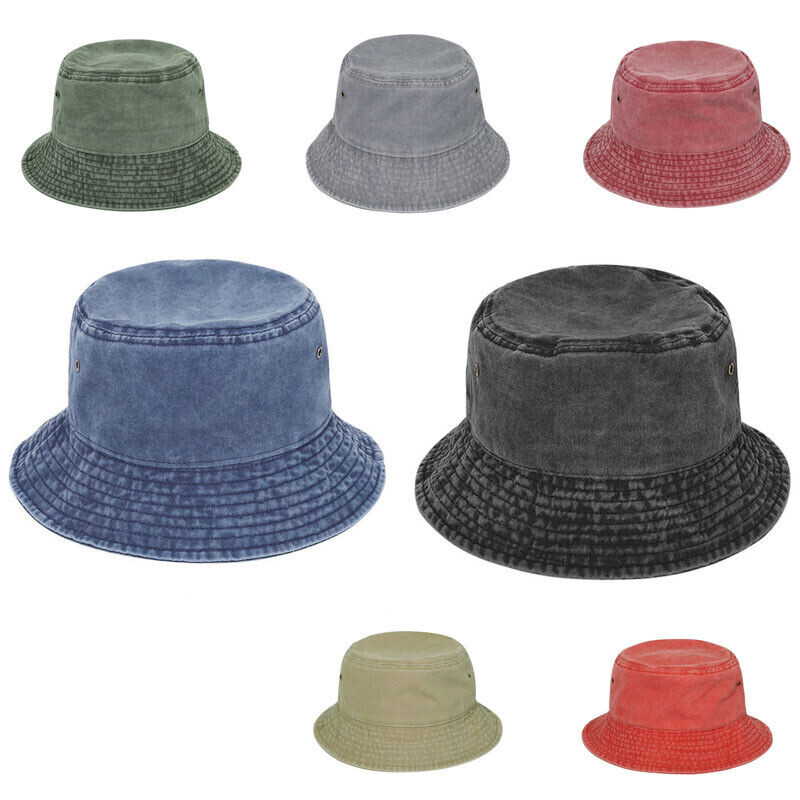 Stonewashed Cotton Bucket hat UV Sun Protection Breathable Beach ...