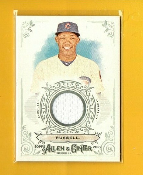D14267 2018 Topps Allen and Ginter Relics #FSRBAU Addison Russell CUBS ...