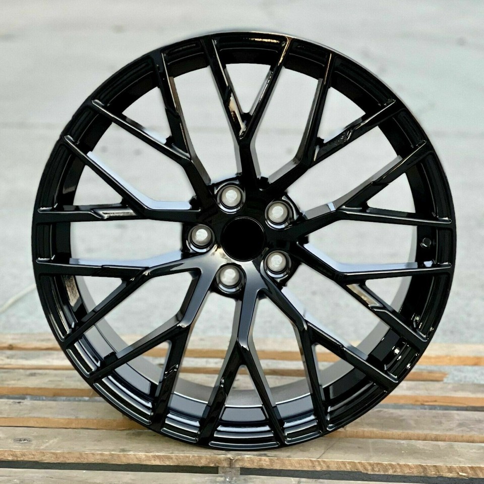 20" Wheels For Audi A4 A6 A5 S5 A8 Q5 Tiguan Black Rims Set Four 20x9 ...