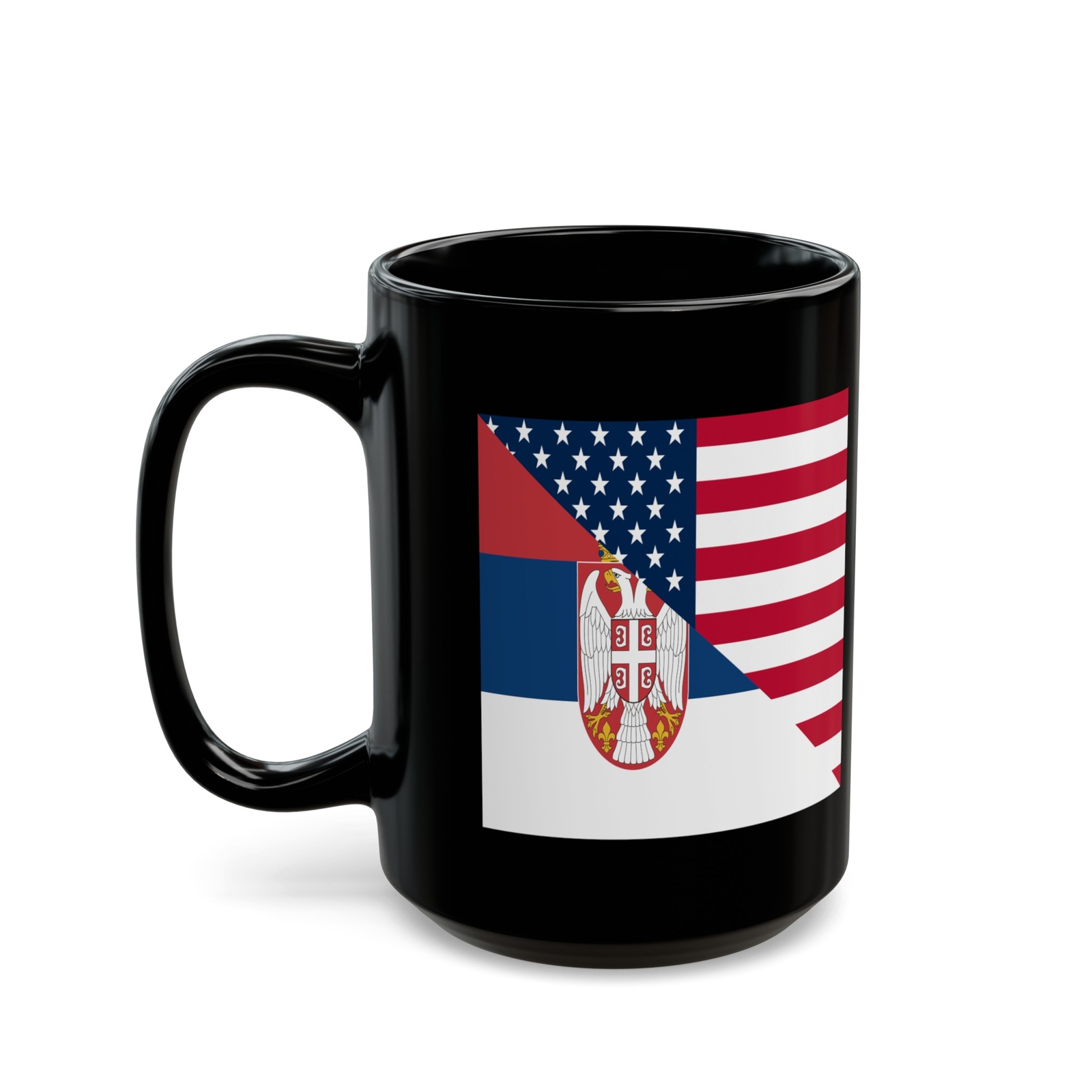 Serbian American Flag Half Serbia USA Black Mug (11oz, 15oz) | eBay