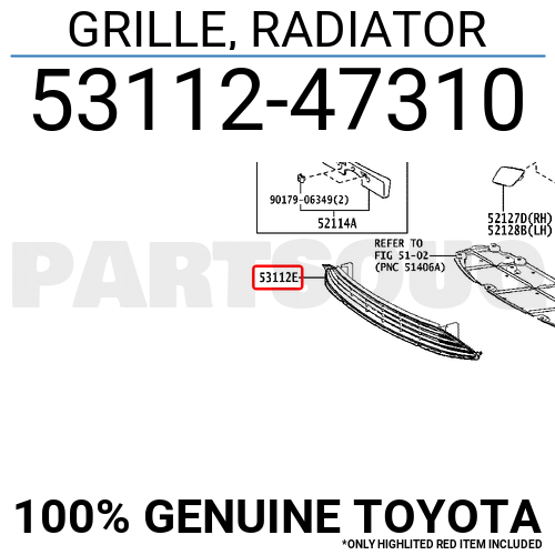 5311247310 Genuine Toyota GRILLE, RADIATOR 53112-47310 | eBay