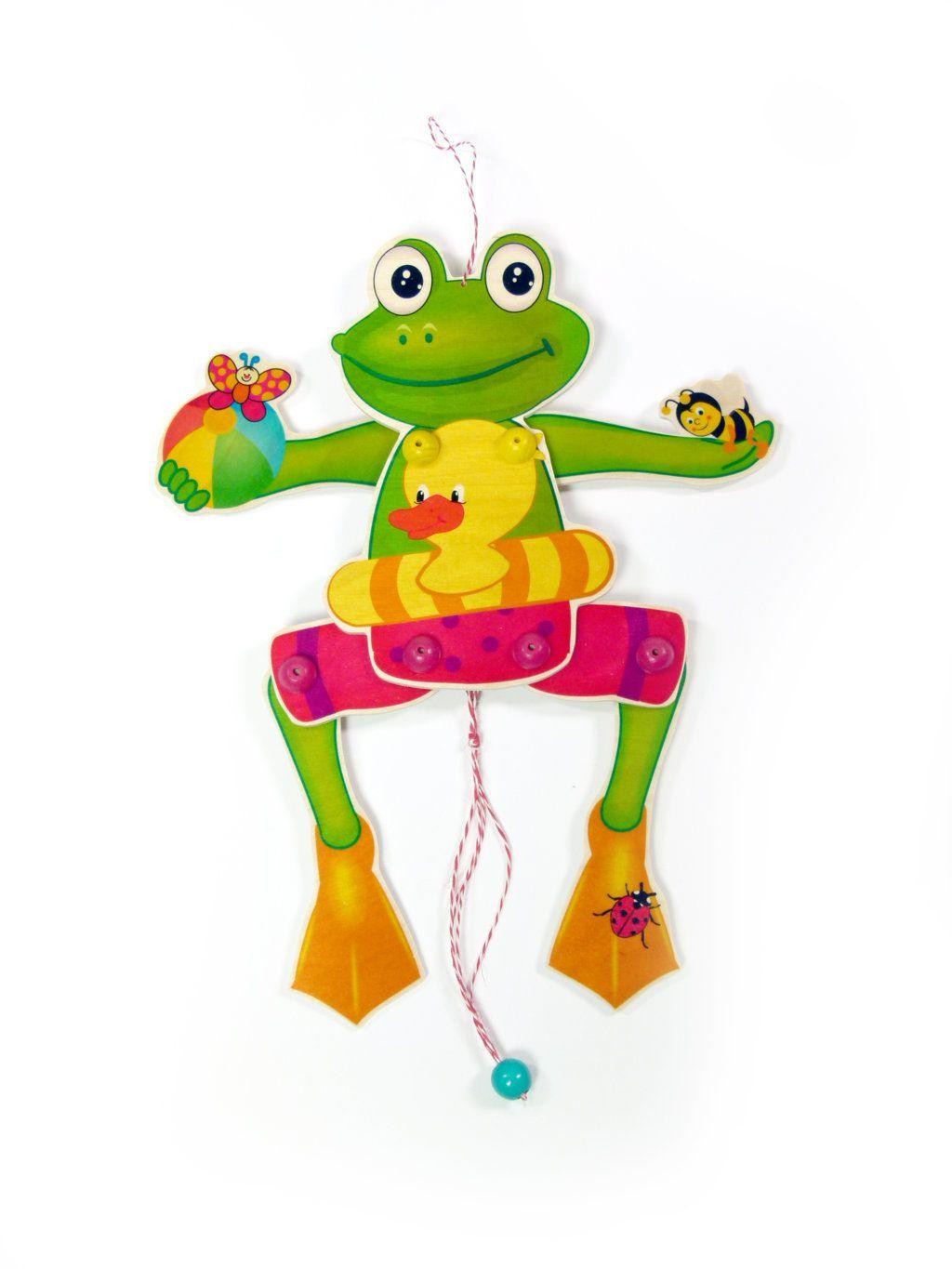 Wooden Toy Jumping Jack Puppet Frog Bxlxh 180x25x390mm New Game Figure ...