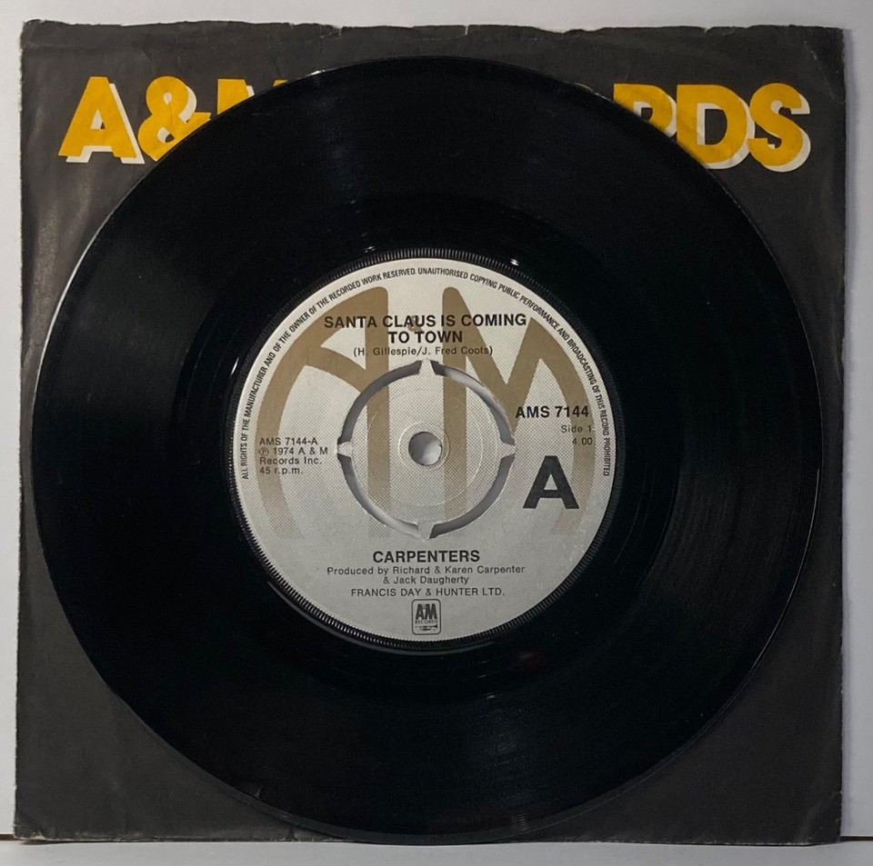 The Carpenters Santa Claus Is Coming To Town Christmas 45 | eBay
