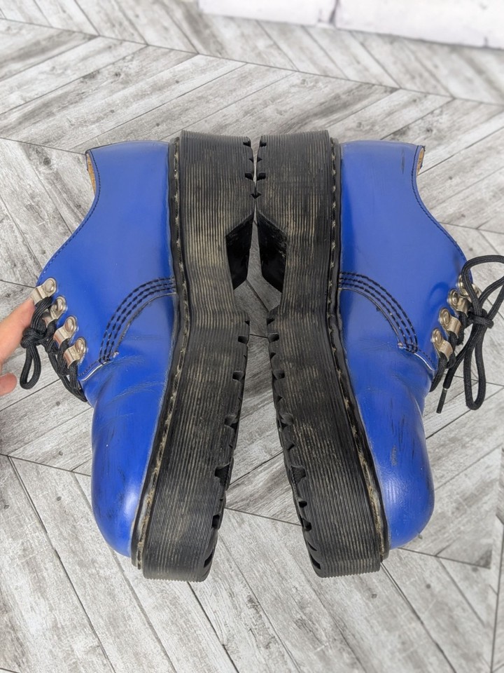 DR. MARTENS Blue Platform Docs Made in England Leather Oxford Vintage ...