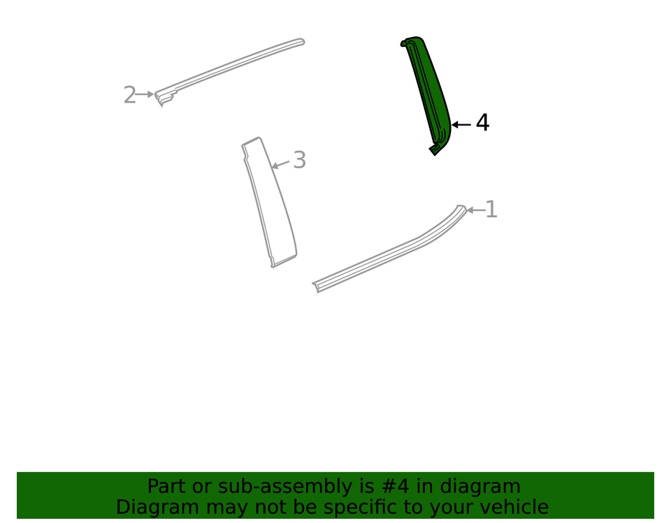 Genuine GM Rear Driver Side Door Window Frame Rear Applique 84966049 | eBay