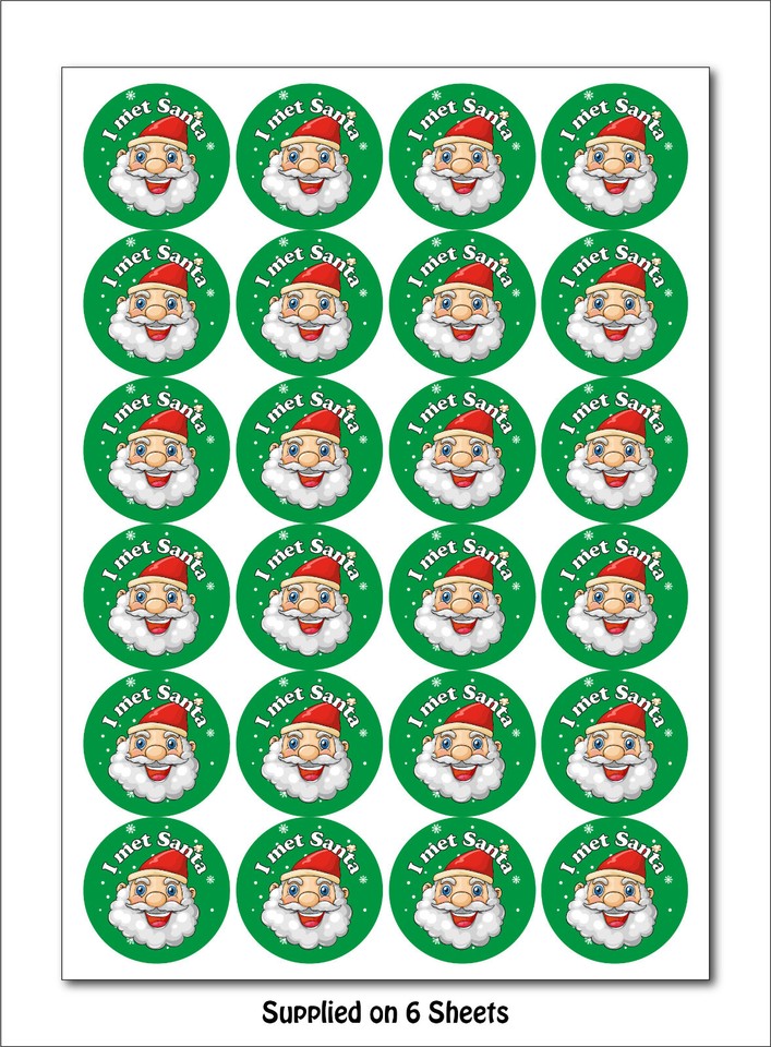 144 x I met Santa Stickers, Christmas xmas labels For Grotto Helpers ...