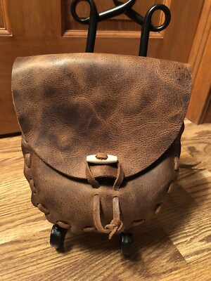 Handcrafted brown Leather Bag, muzzleloading hunting possible bag,black ...