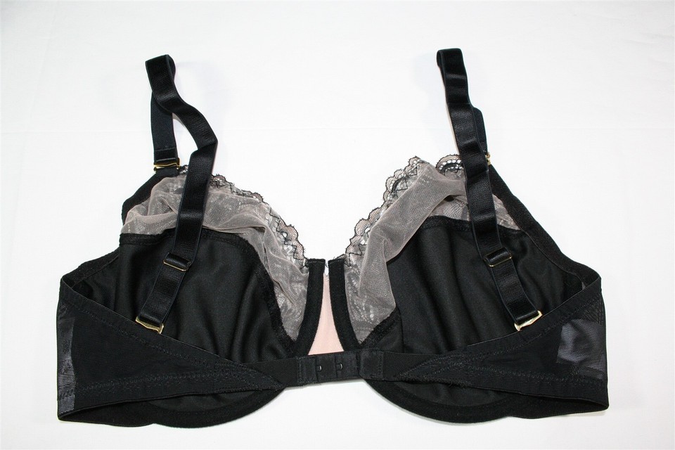 920X04 Glamorise 9116 Lace Trim Soft Cup Underwire Bra 38B Black | eBay