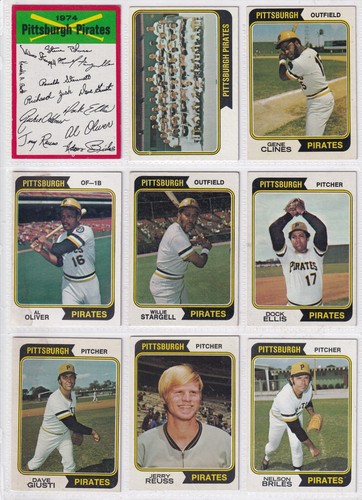 1974 Topps Pittsburgh Pirates Team Set (29 Cards) | eBay