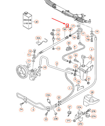 NEW AUDI A4 B7 POWER STEERING PRESSURE HOSE LHD 8E1422893DF OEM NO DUTY ...