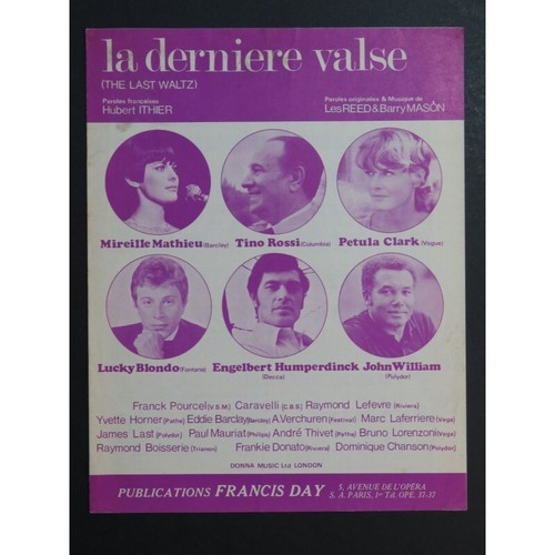 La Dernière Valse Les Reed Barry Mason Chant Piano 1967 | eBay